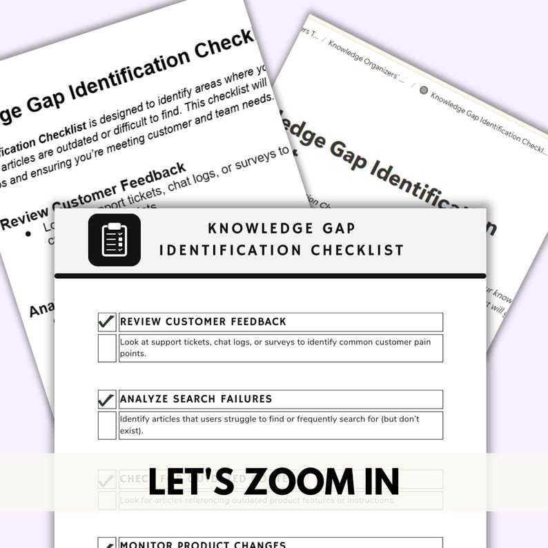 Knowledge Gap Identification Checklist - Etsy