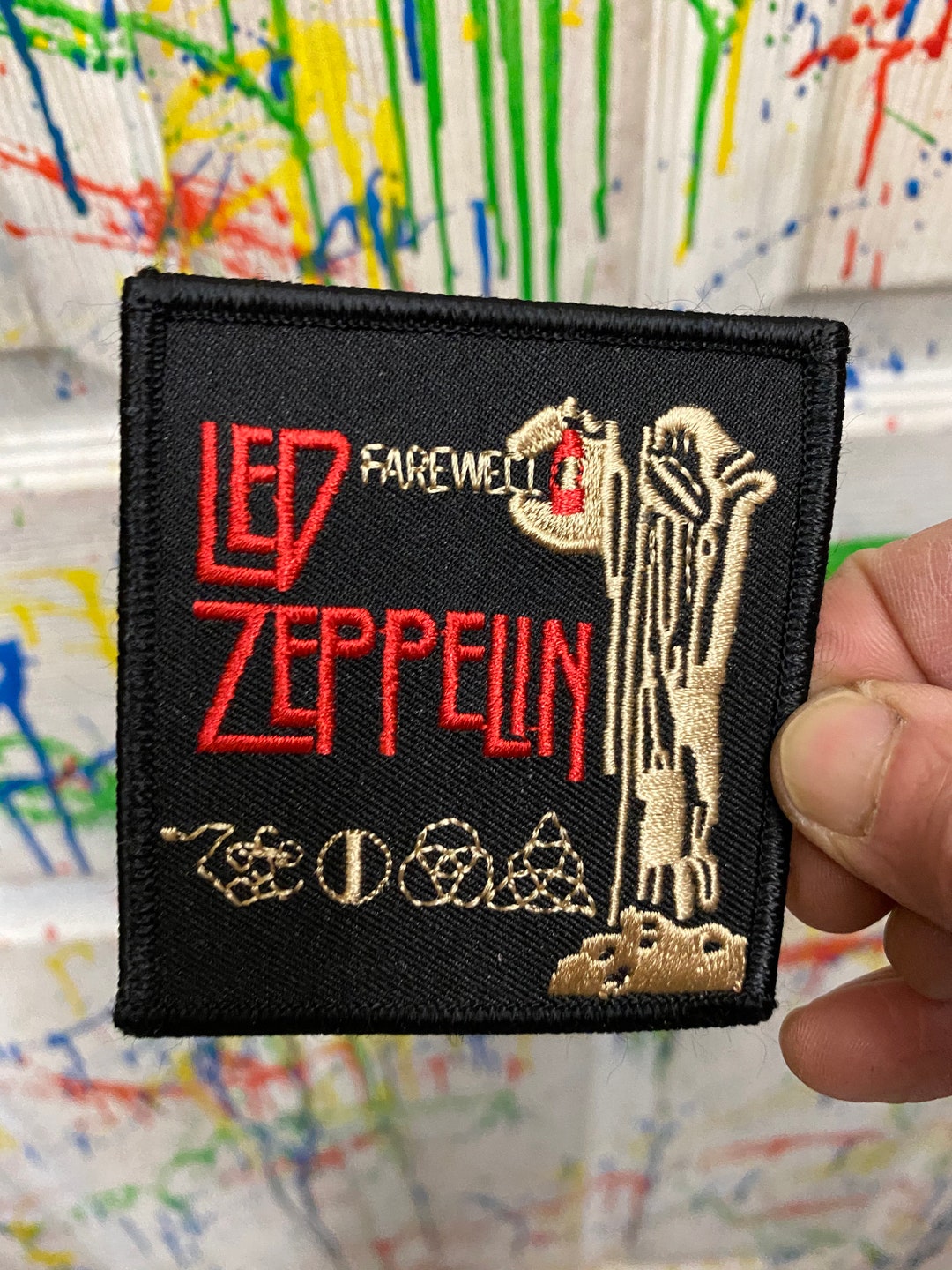 FREE SHIPPING Led Zepp Black Red Gold Iron on Patch - Etsy