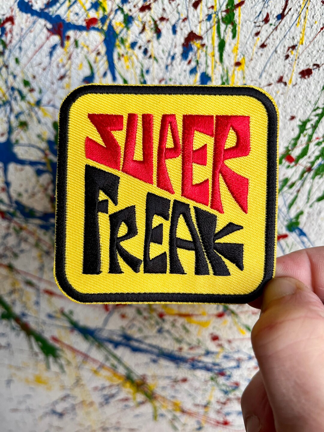 FREE SHIPPING Super Freak Yellow Red Black Iron on Patch - Etsy