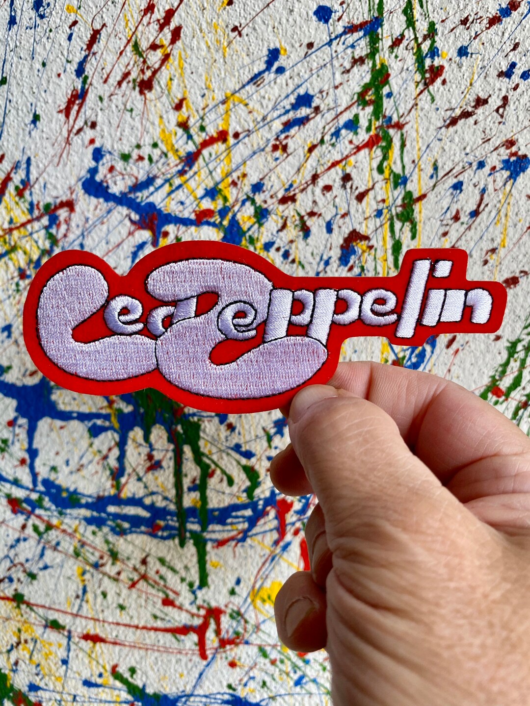 FREE SHIPPING Led Zepp White Lettering Red Boarders Iron on - Etsy