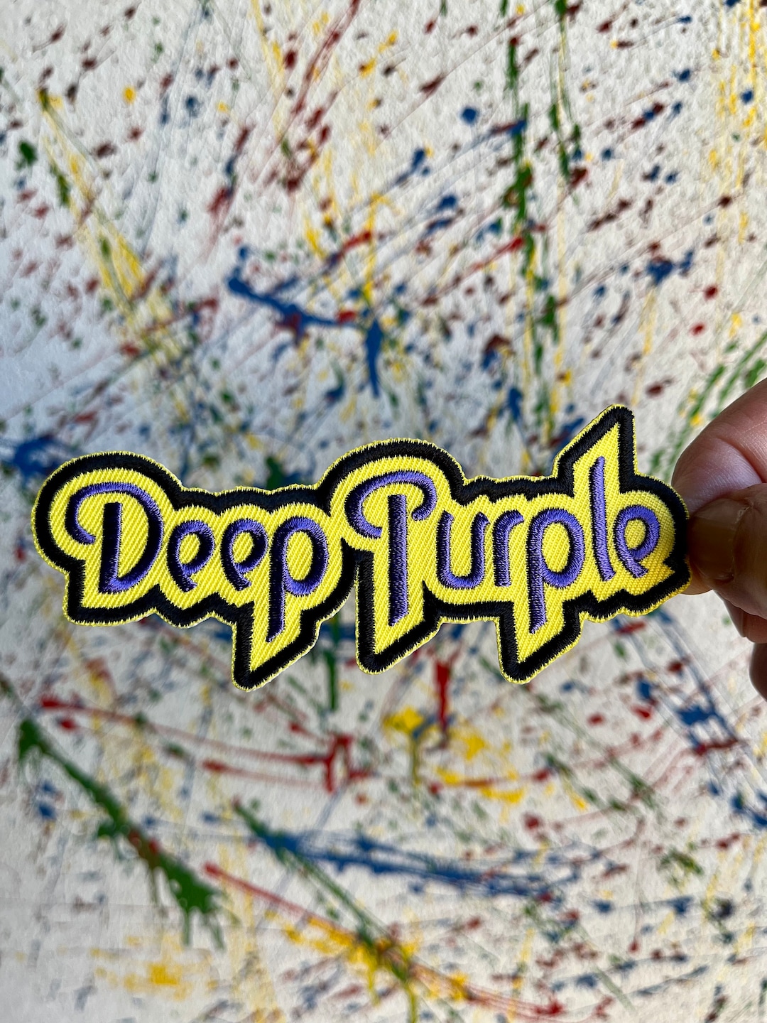 FREE SHIPPING Deep P DP Lettering Purple on Yellow Iron on - Etsy