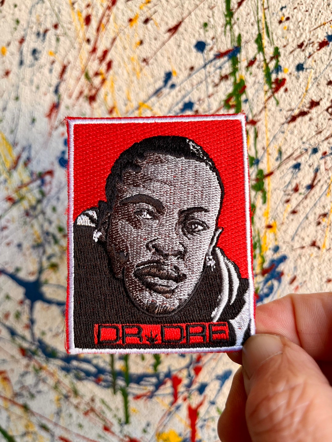 FREE SHIPPING Dre Red Gray Black Iron on Patch - Etsy