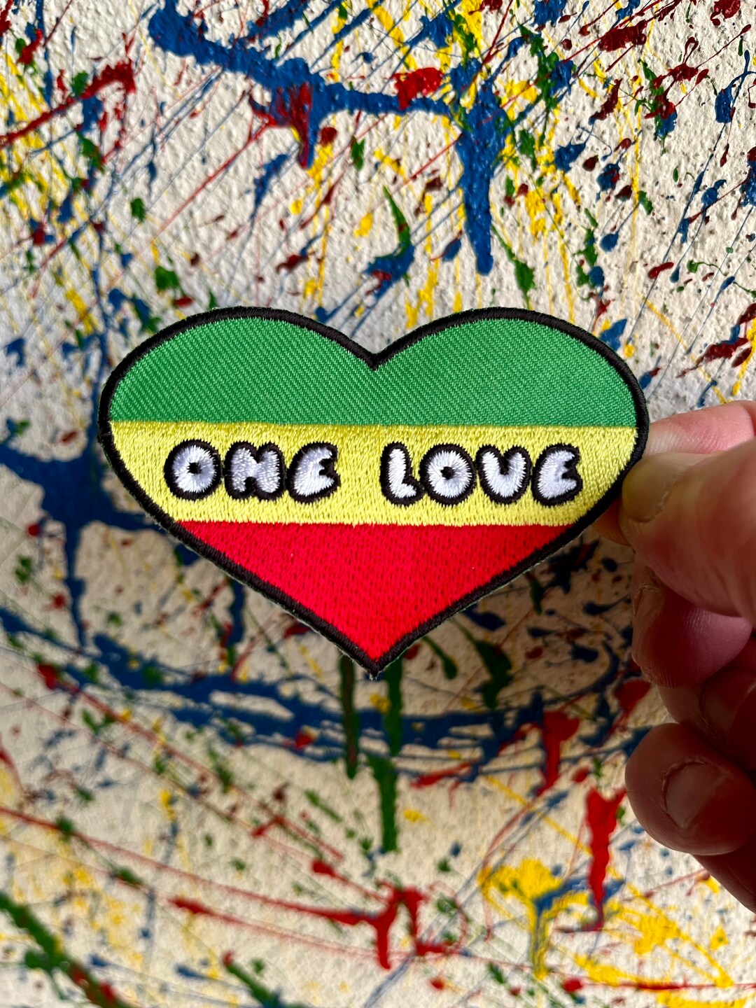 FREE SHIPPING Bob Marl Rasta Heart One Love Iron on Patch - Etsy