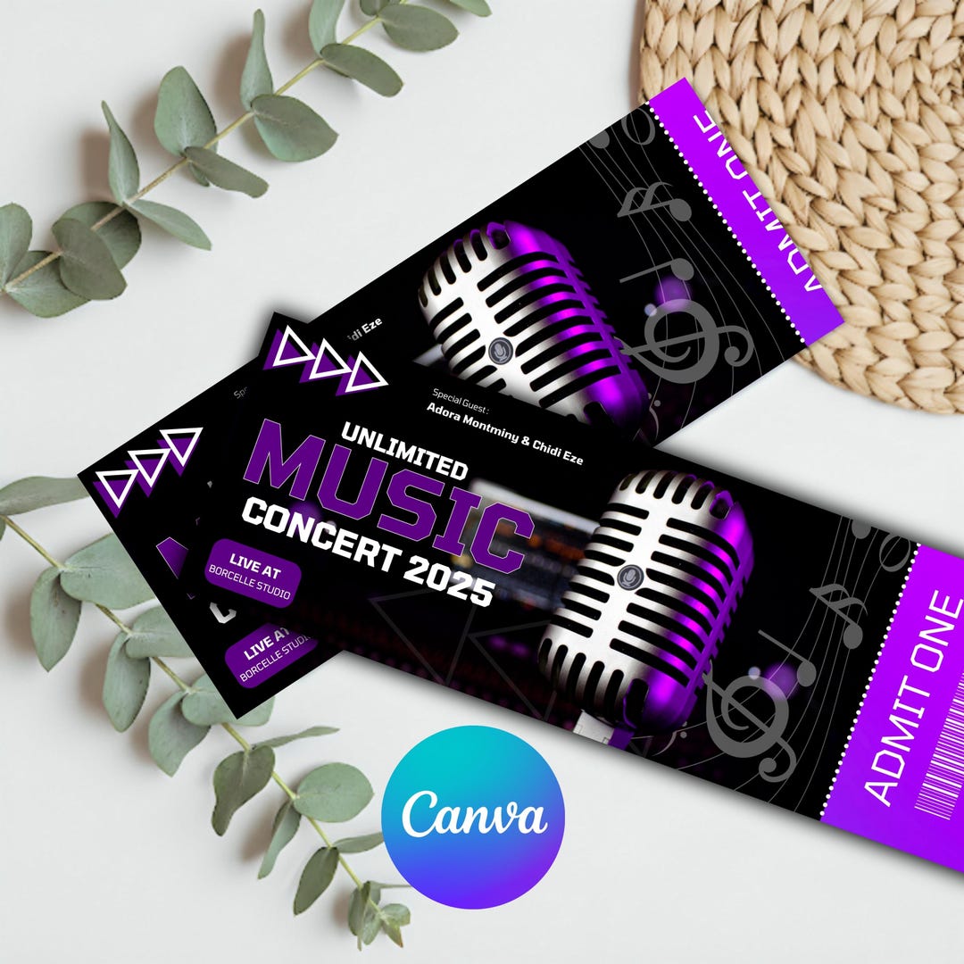 Editable Concert Ticket Template: DIY Surprise Gift (digital Download) - Etsy