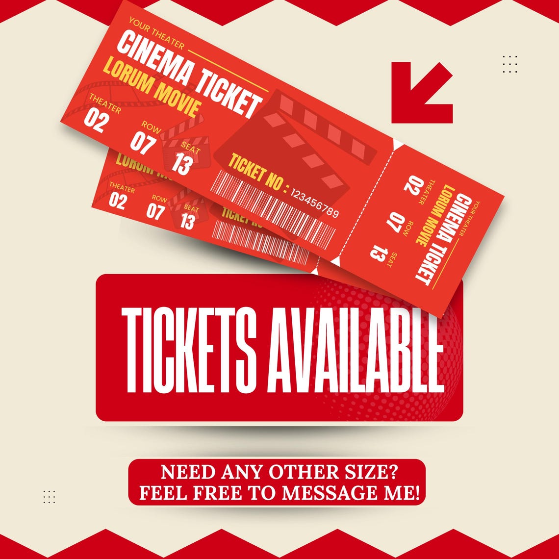 Editable Movie Ticket Template, Cinema Voucher Gift, Surprise Movie ...