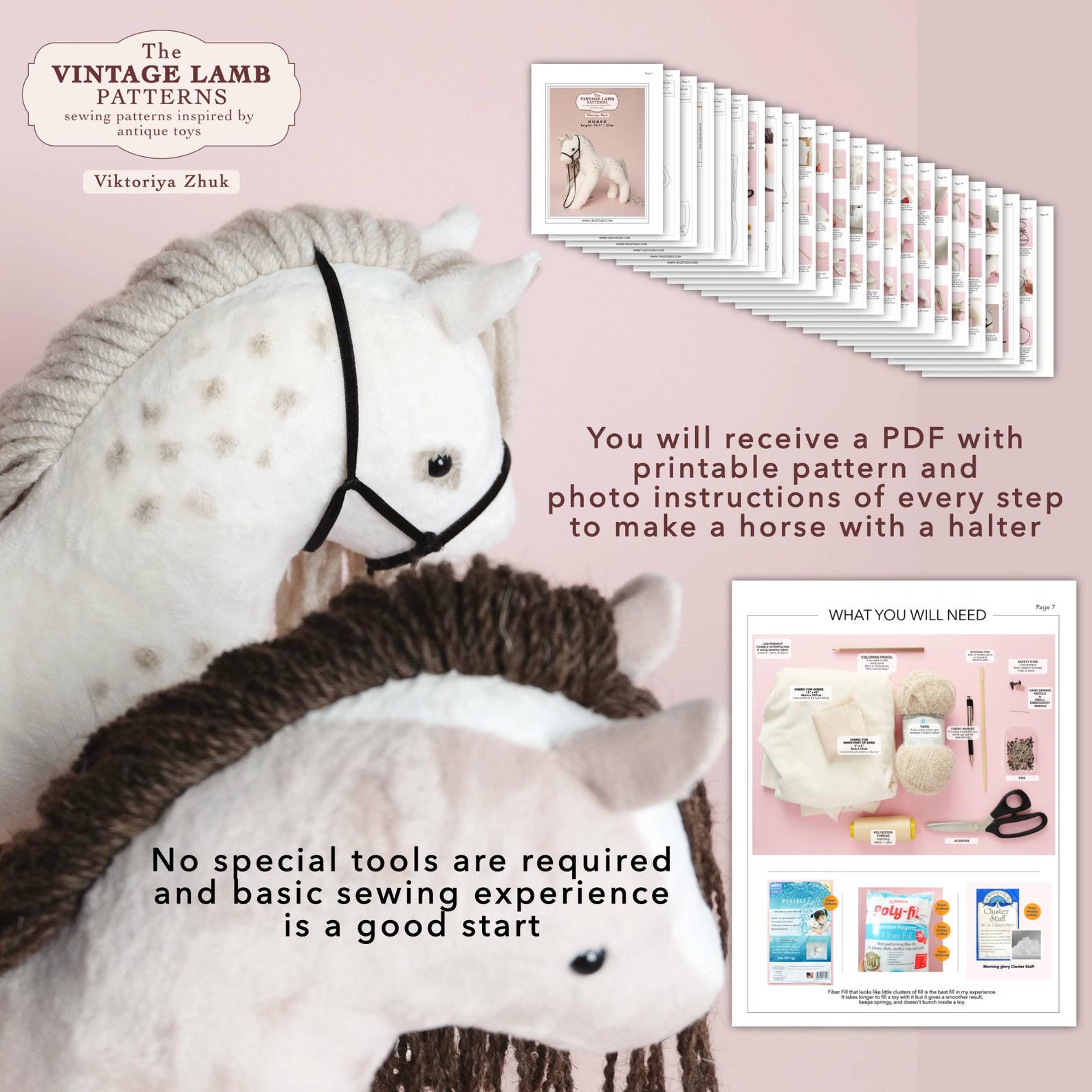 Horse Sewing Pattern PDF: Vintage-inspired Plush Toy (beginner Friendly ...