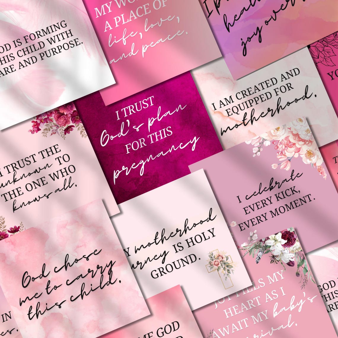 50 Christian Maternity Affirmation Cards | Positive Birth & Pregnancy ...
