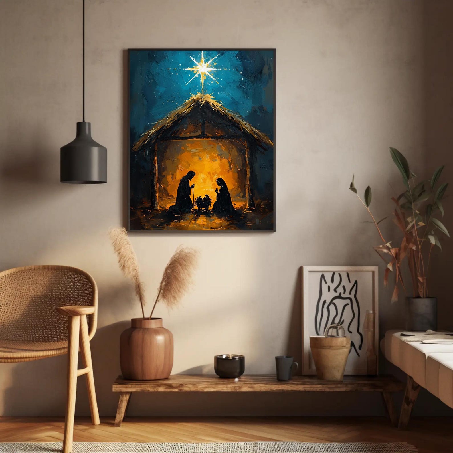 Christmas Nativity Horizontal Art Print | Christian Wall Art | Jesus ...