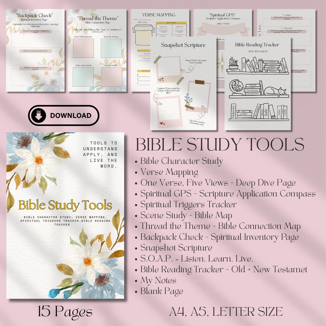 Bible Study Bundles Printable | Bible Study Journal, SOAP Bible Study ...