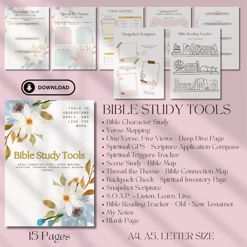 Bible Study Bundles Printable | Bible Study Journal, SOAP Bible Study ...