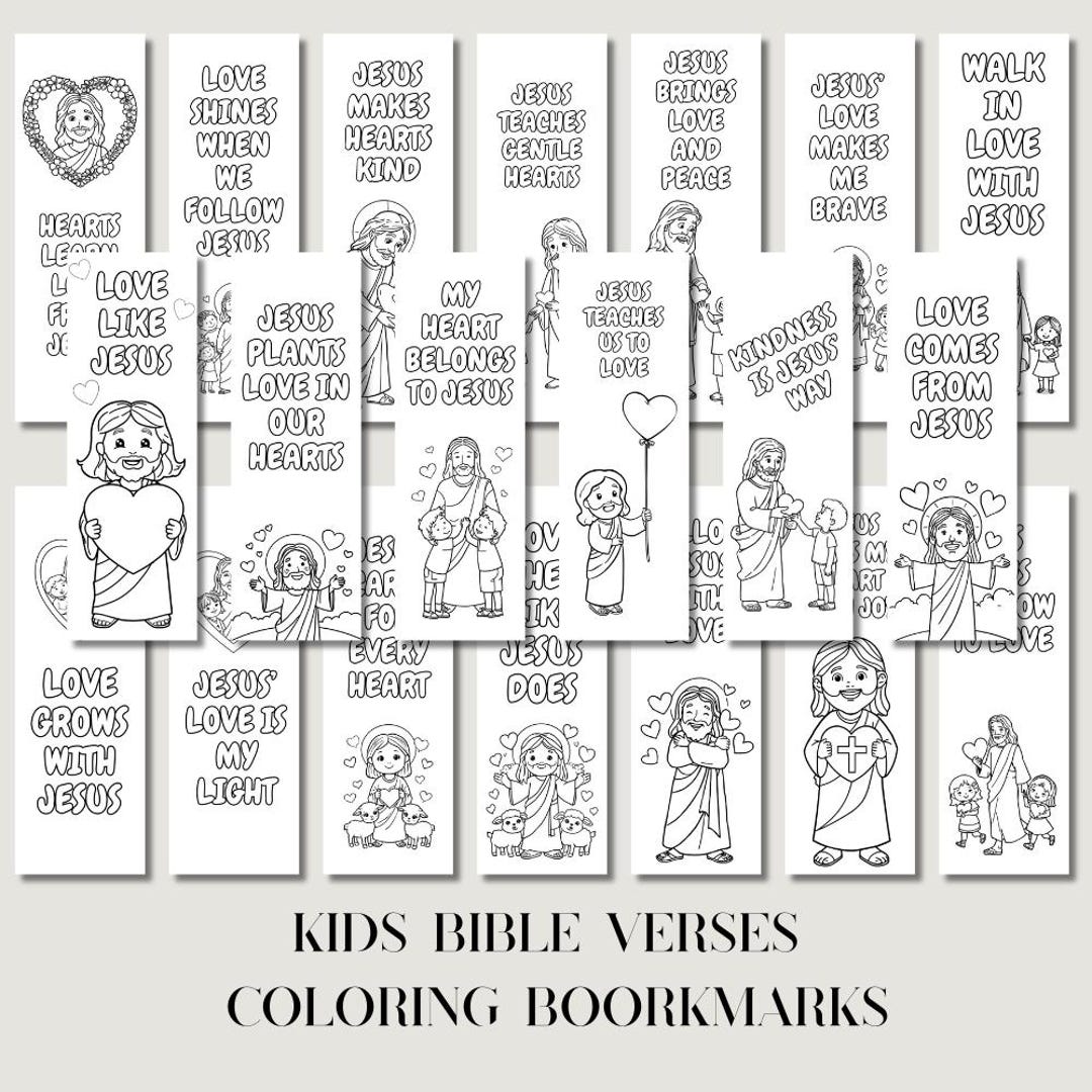 Bible Verse Coloring Bookmarks for Kids, Printable Scripture Bookmark ...