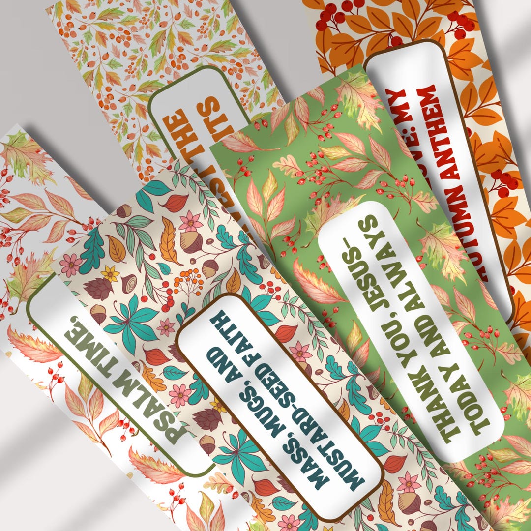 Autumn Christian Bookmarks Printable Set for Women — Bookmark With ...