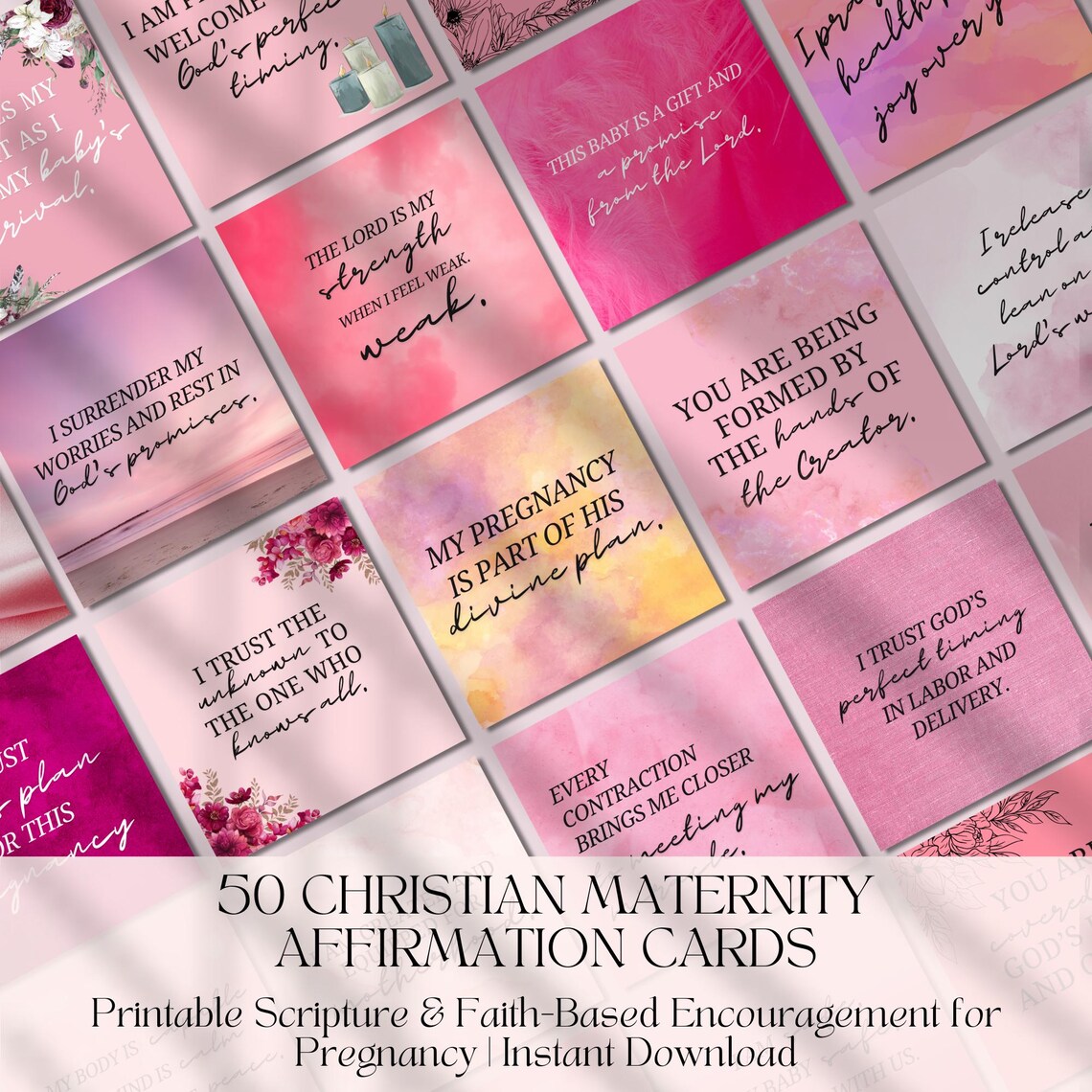50 Christian Maternity Affirmation Cards | Positive Birth & Pregnancy ...