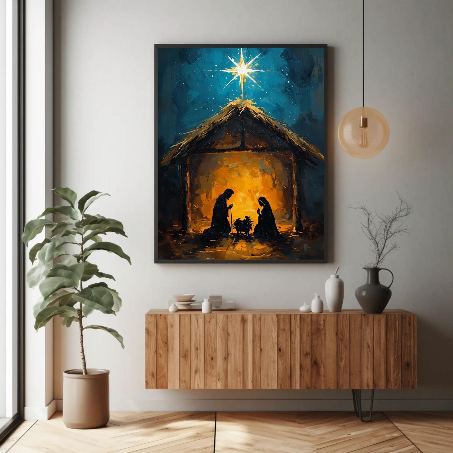 Christmas Nativity Horizontal Art Print | Christian Wall Art | Jesus ...