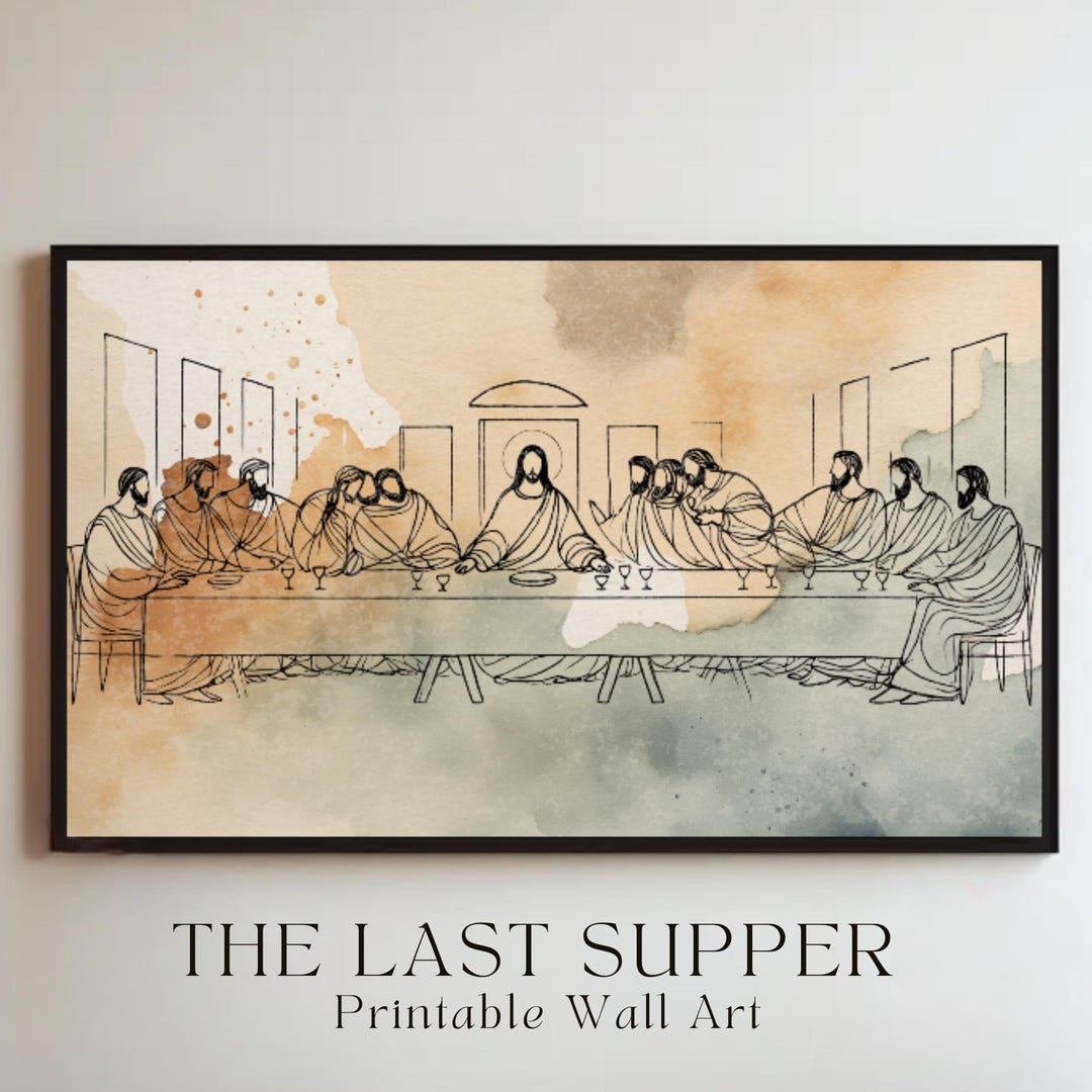 Minimalist the Last Supper Printable Wall Art – Earth Tone Jesus ...