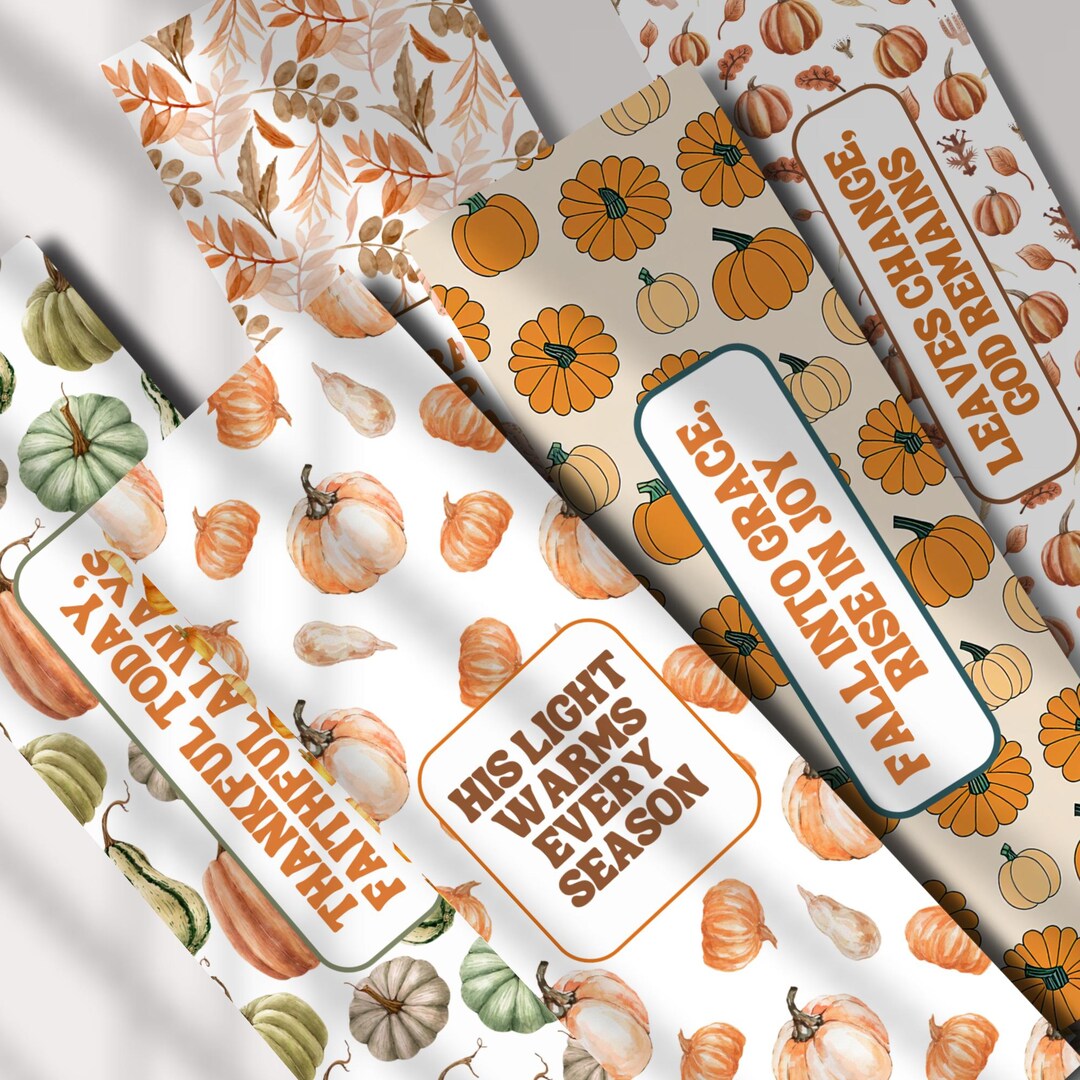 Autumn Christian Bookmarks — Printable Set of 5 for Women, Bookmark ...