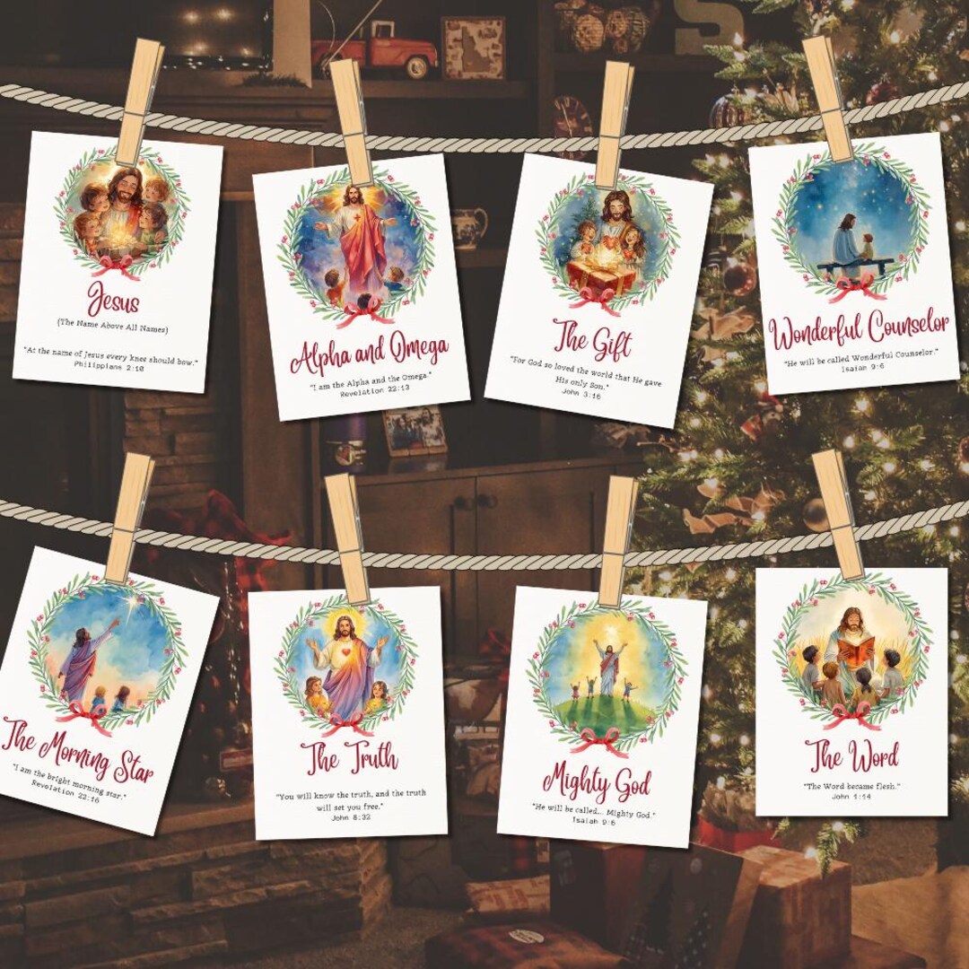The Names of Jesus Advent Calendar Kids | Nativity Scripture Cards ...