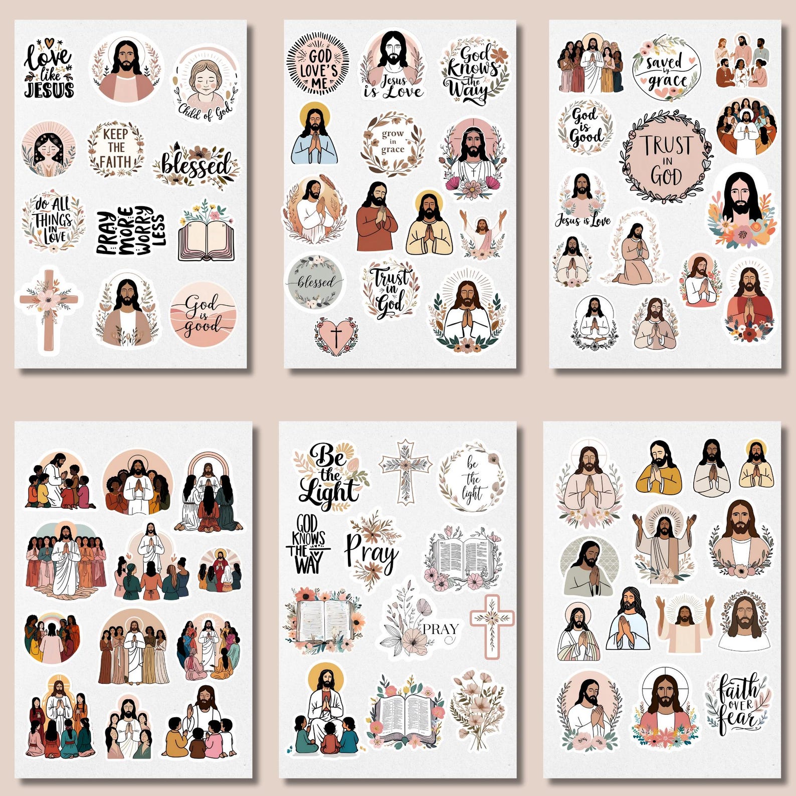 Catholic Stickers Bundle Printable – Jesus Stickers, Scripture Quotes ...