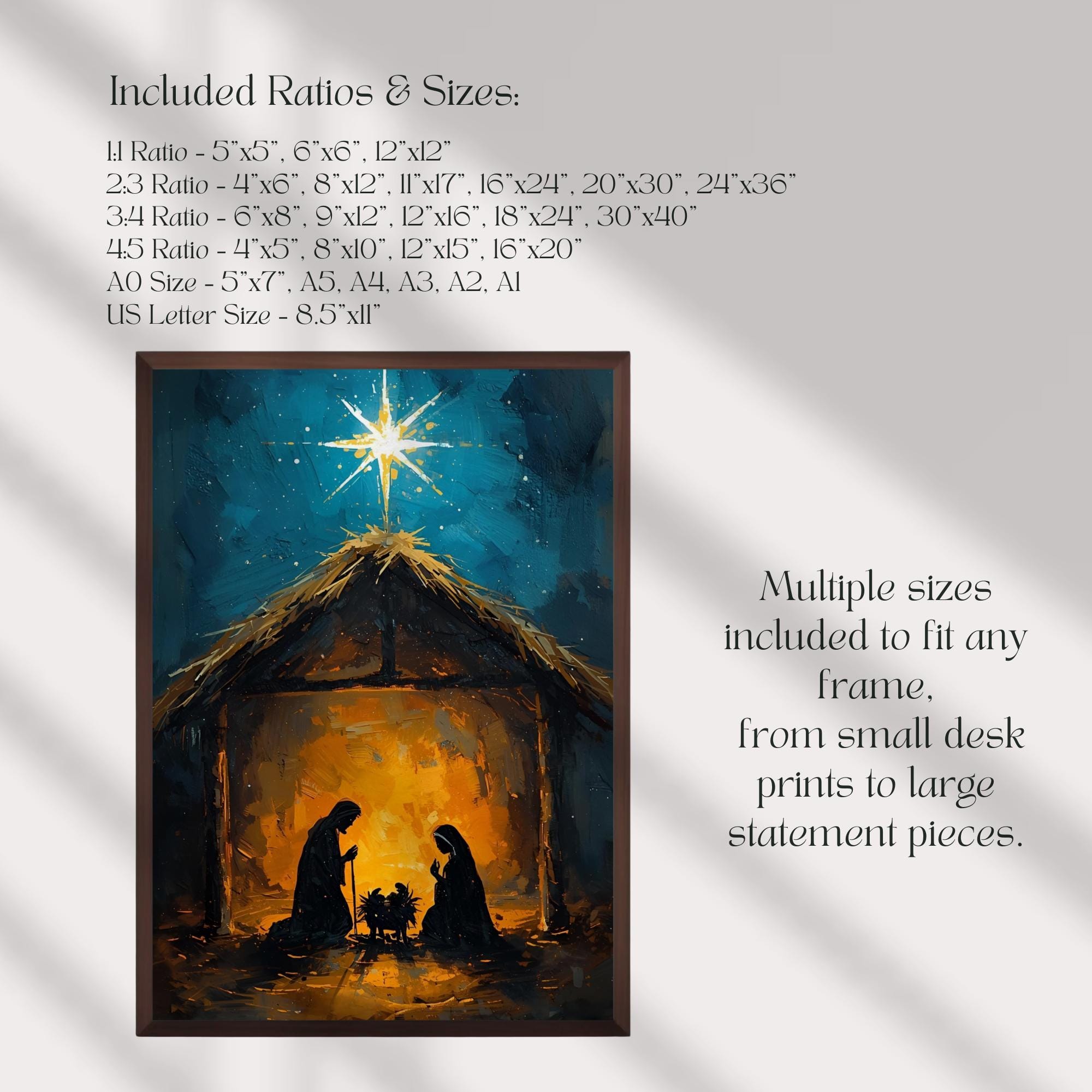 Christmas Nativity Horizontal Art Print | Christian Wall Art | Jesus ...