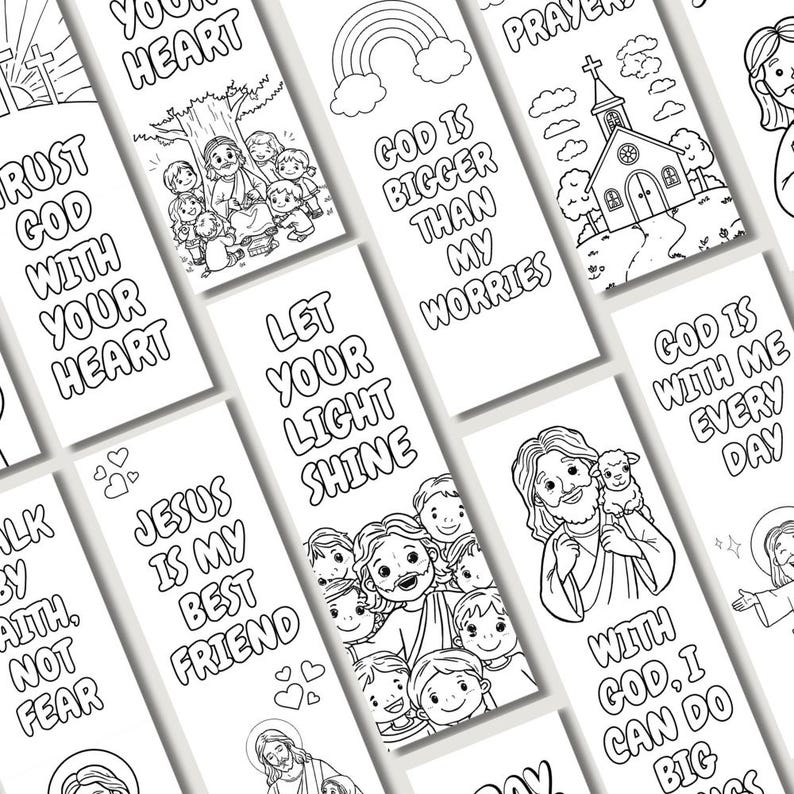 Bible Verse Coloring Bookmarks for Kids, Printable Scripture Bookmark ...