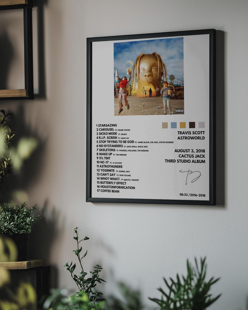 Astroworld Poster – Travis Scott Album Cover Print – Minimalist Rap ...