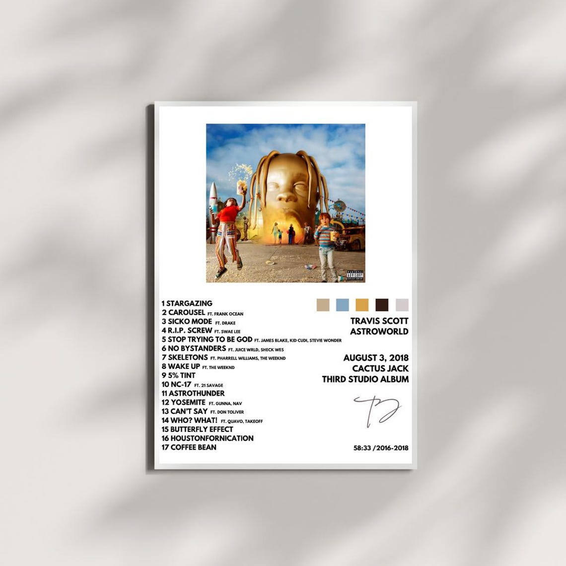 Astroworld Poster – Travis Scott Album Cover Print – Minimalist Rap ...