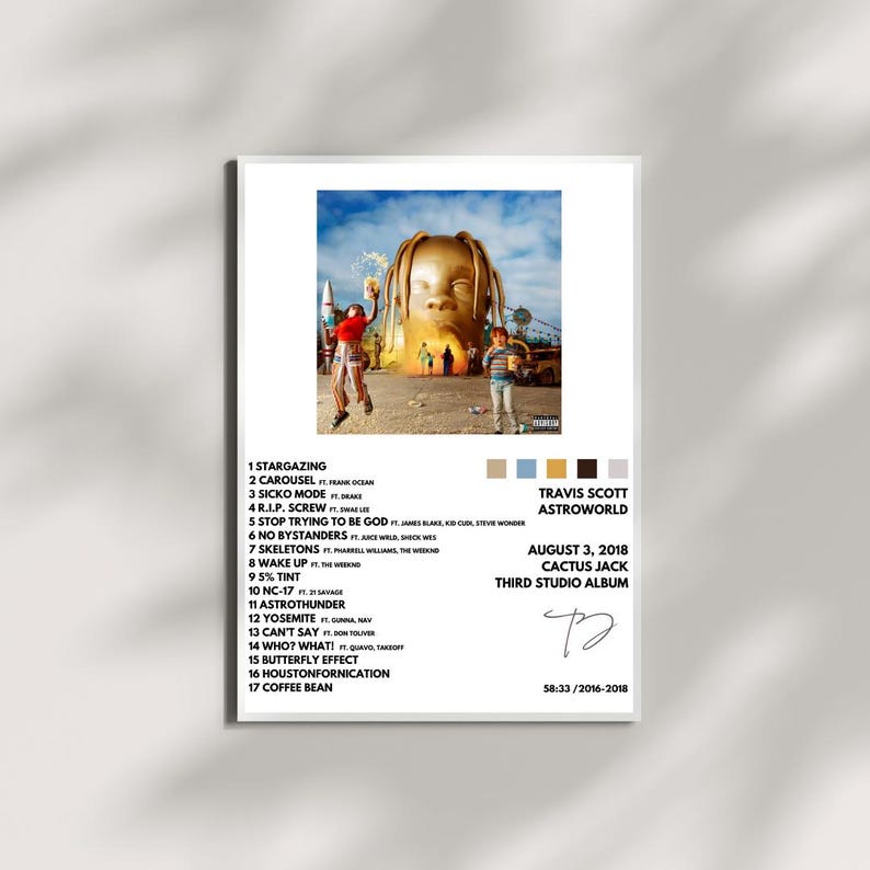 Astroworld Poster – Travis Scott Album Cover Print – Minimalist Rap ...