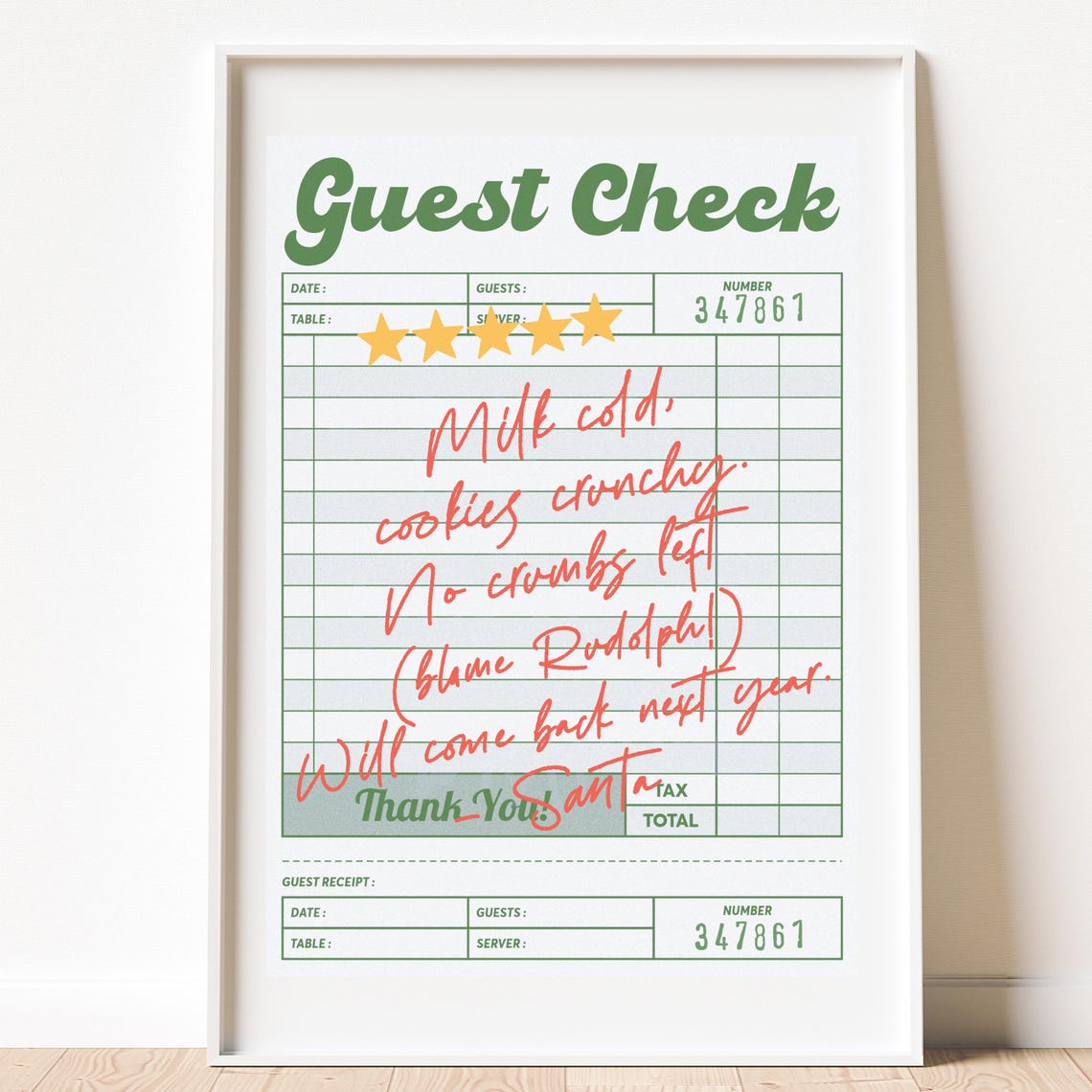 Guest Check Diner Receipt Poster Rolled Posters | Vintage Restaurant ...