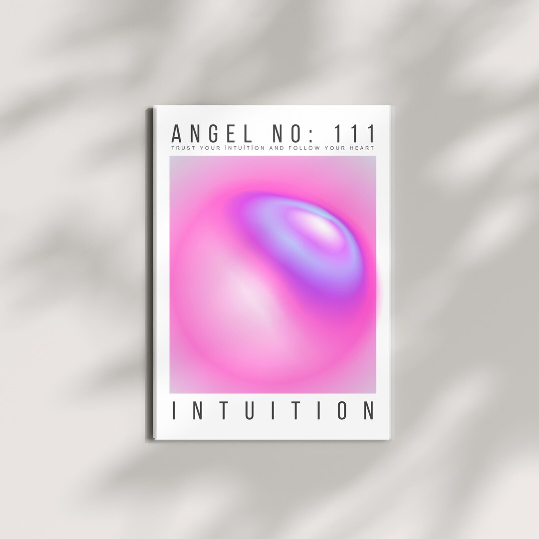 Angel Number 111 Intuition Poster Rolled Posters | Pink Purple Aura - Etsy