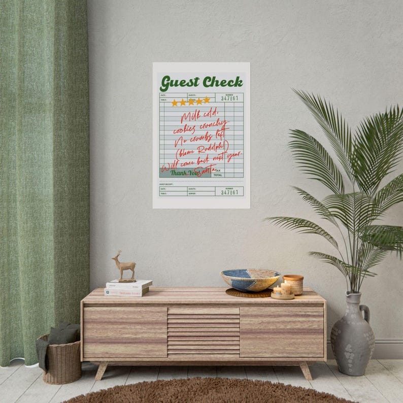 Guest Check Diner Receipt Poster Rolled Posters | Vintage Restaurant ...