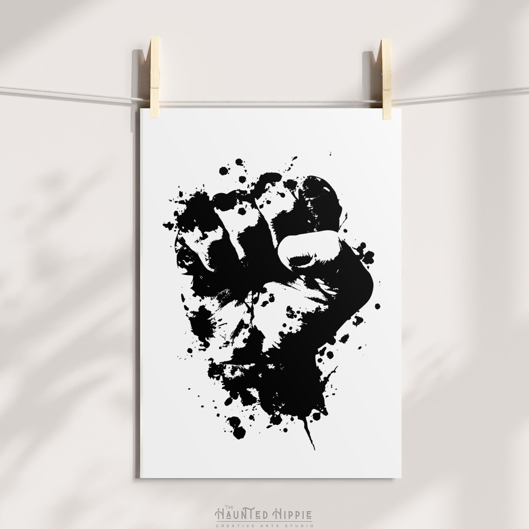 Ink Splatter Protest Fist Rolled Posters - Etsy