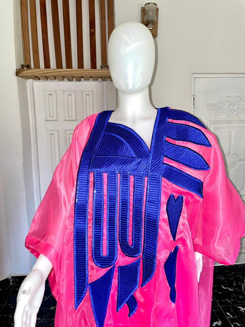 Luxury African Bubu Dress | Pink Kaftan With Embroidery | Maxi Gown | Rich Aunty Outfit - Etsy ...