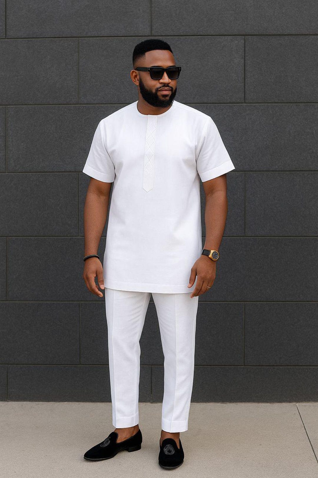 White Senator Suit for Men | African Wedding Outfit - Etsy