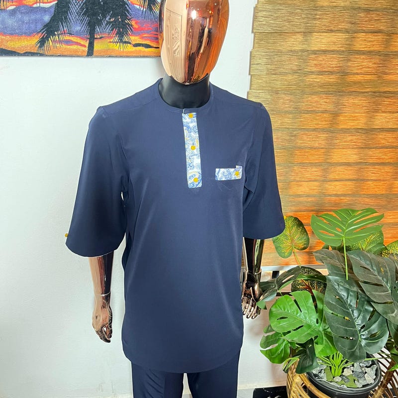 Navy Blue Mens African Outfit - Etsy