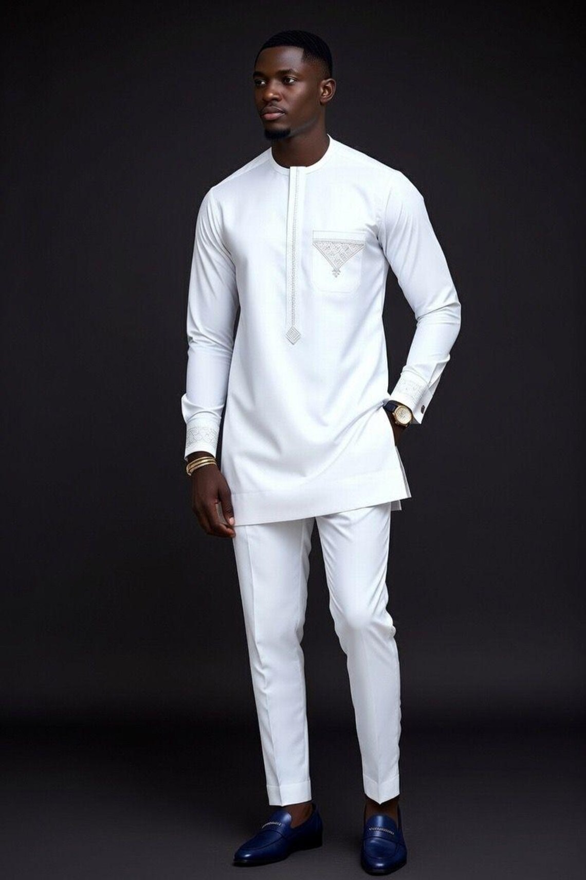 White Senator Suit for Men | African Wedding Outfit - Etsy