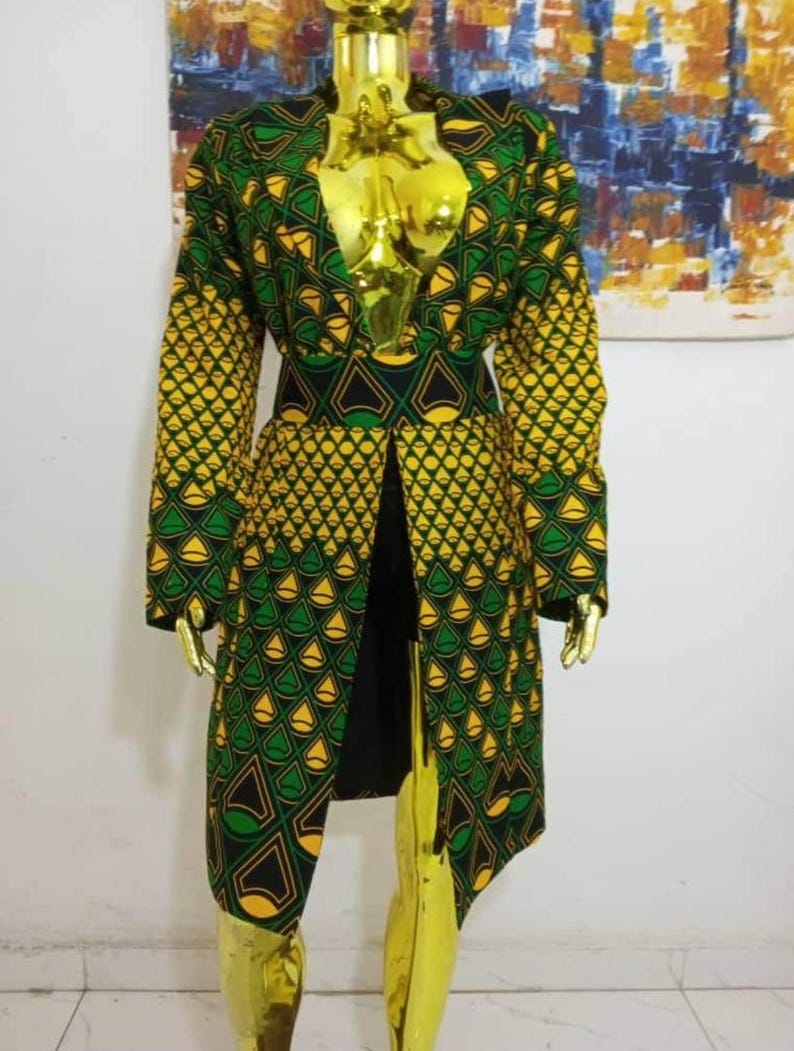 African Print Longline Jacket | Ankara Blazer, Tribal Kimono Coat - Etsy