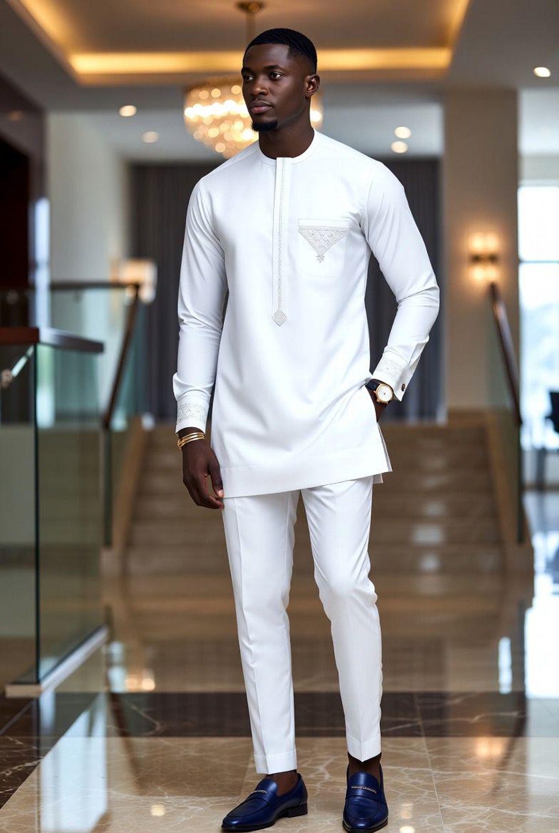White Senator Suit for Men | African Wedding Outfit - Etsy