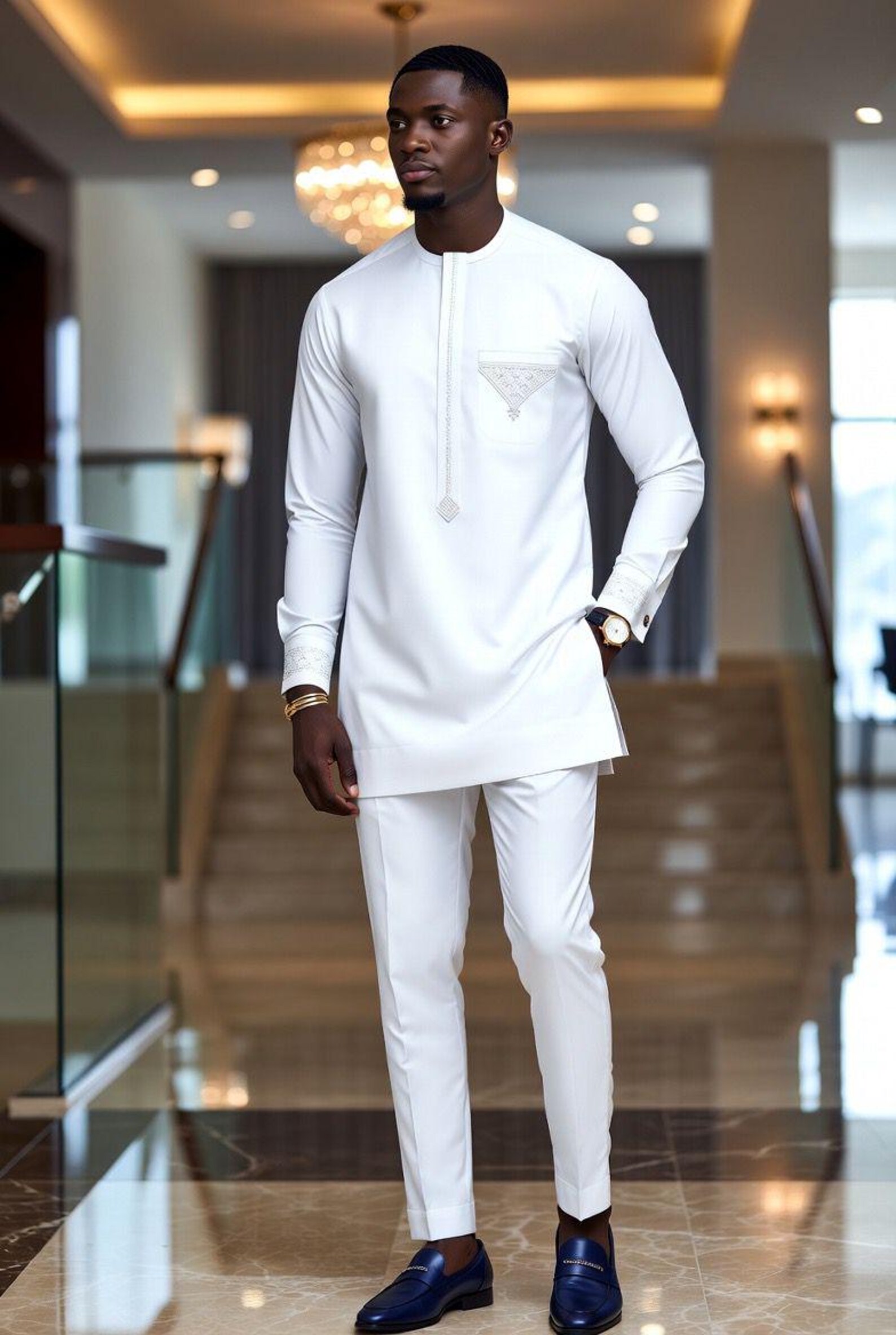 White Senator Suit for Men | African Wedding Outfit - Etsy