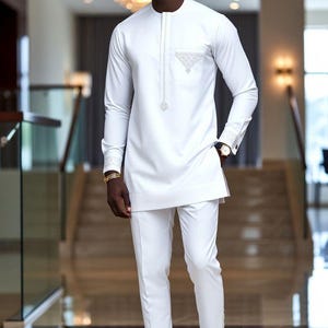 White Senator Suit for Men | African Wedding Outfit - Etsy