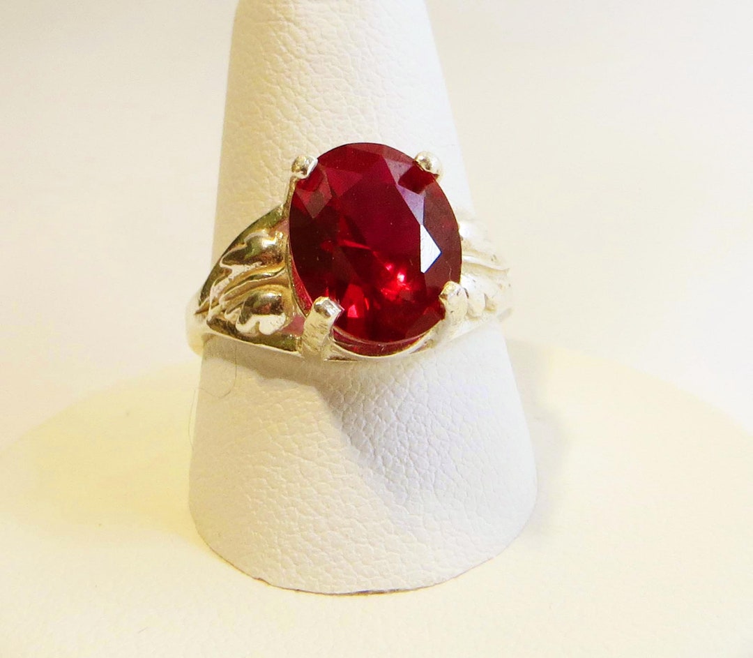4.26 Carat Pidgeon Blood Red Ruby & Sterling Silver Ring, July ...
