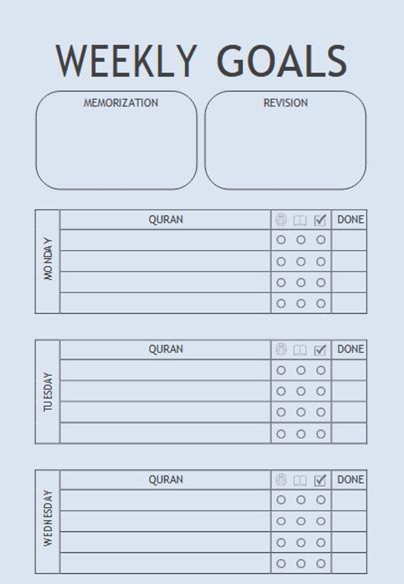 Printable, Editable Quran Tracker, Quran Planner, Quran Journal Digital ...