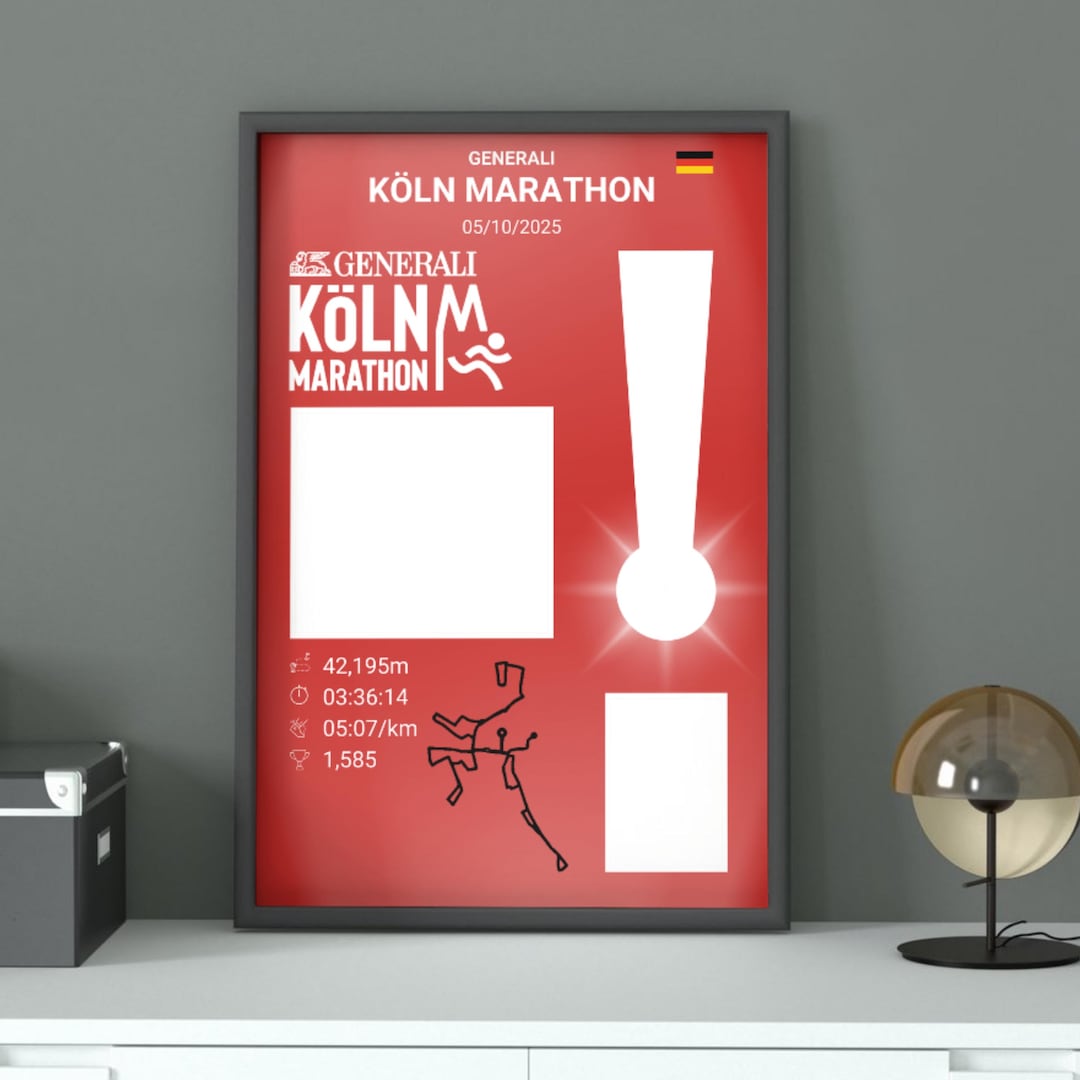Generali Cologne Marathon Wall Art With Medal & Bib Number – Running ...