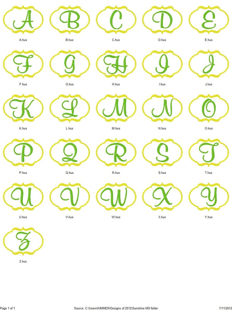Machine Embroidery Monogram Font Design Set // Embroidery - Etsy