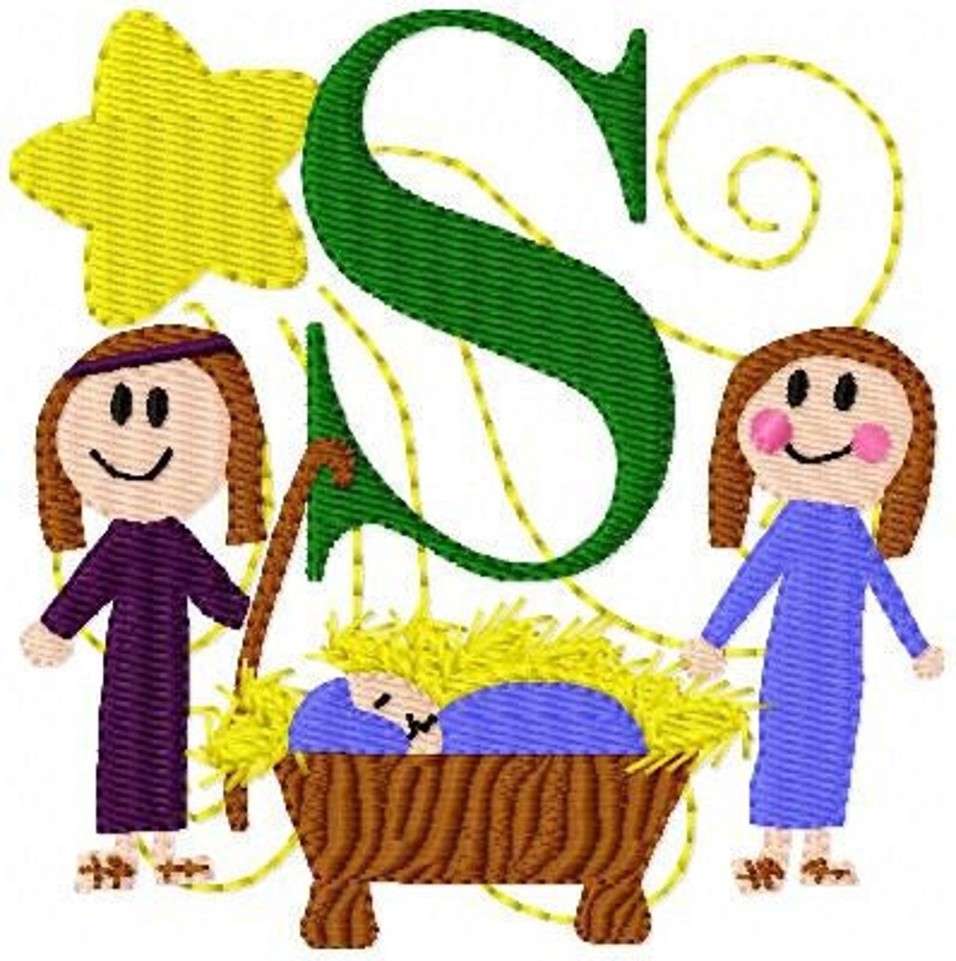Christmas Pageant Nativity Machine Embroidery Monogram Design Set ...