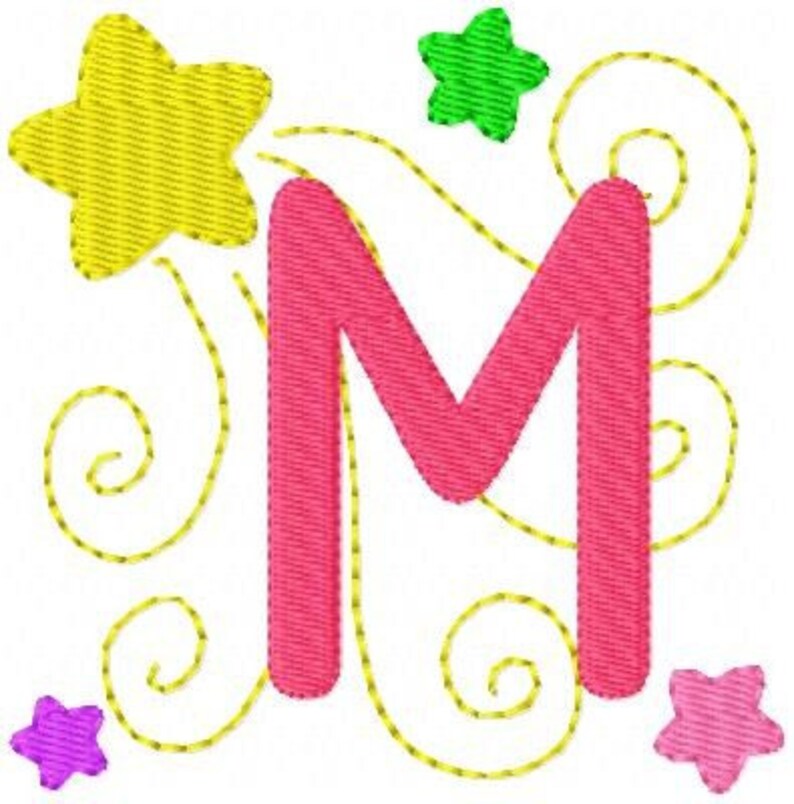 Star Embroidery Design, Monogram Machine Embroidery Font Design Set ...