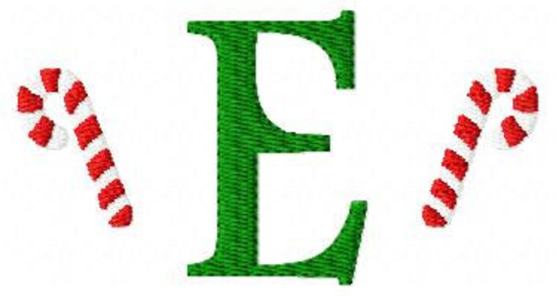 Candy Cane Mini Monogram Machine Embroidery Design Font Set Joyful ...
