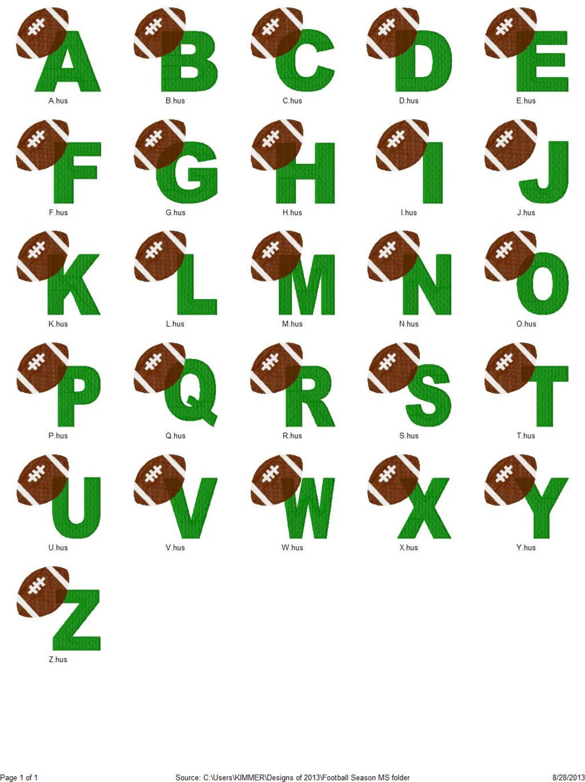 Football Season Monogram Machine Embroidery Font Design Set, Football ...