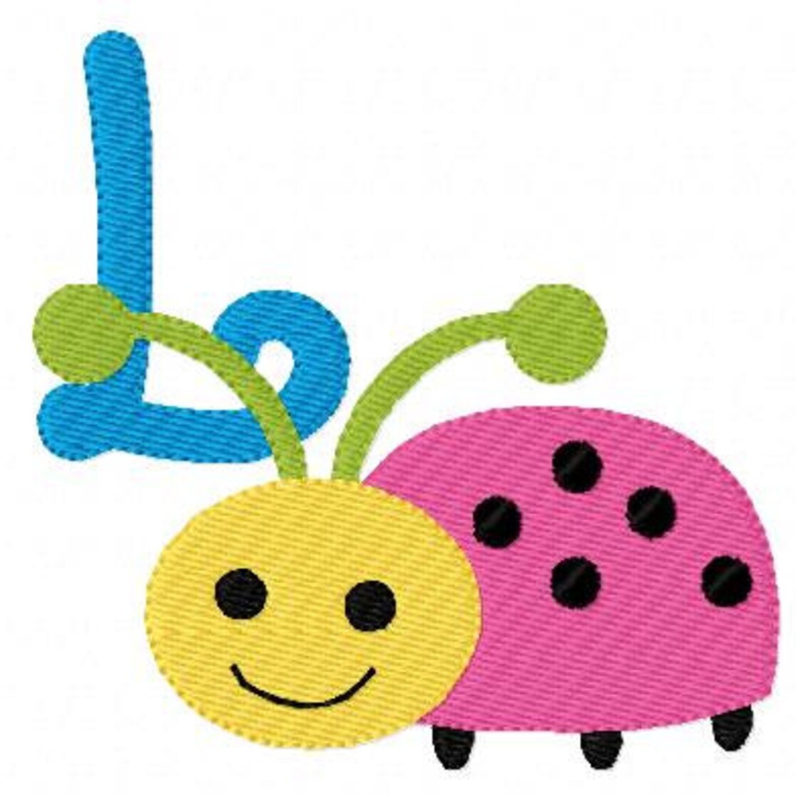 Ladybug //monogram Embroidery Font Design Set, Machine Embroidery ...