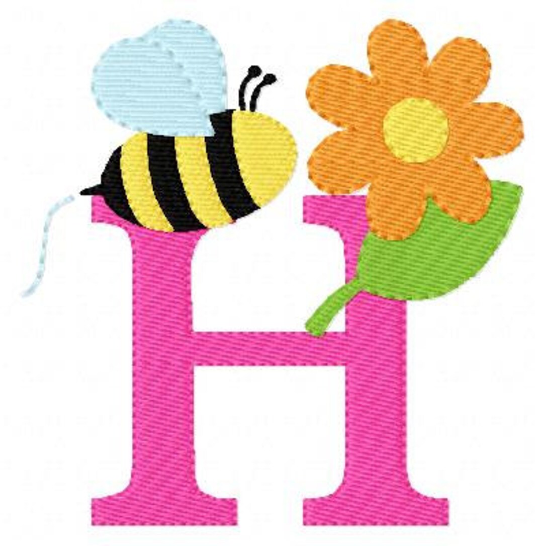 Bee // Monogram Embroidery Font Design Set// Bumble Bee Embroidery ...