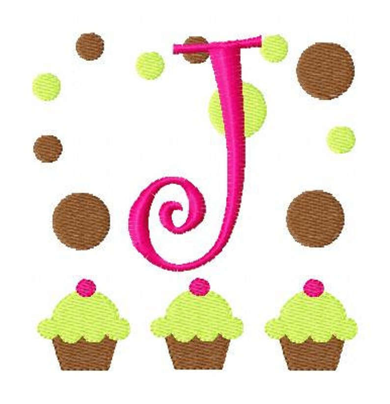 Bake Shop // Cupcake // Monogram Embroidery Font Design Set, Machine ...